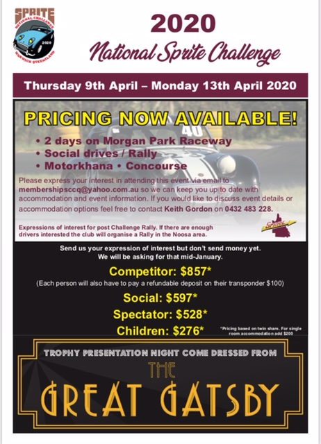 Sprite nationals UPdate! | Sprite Club of South Australia